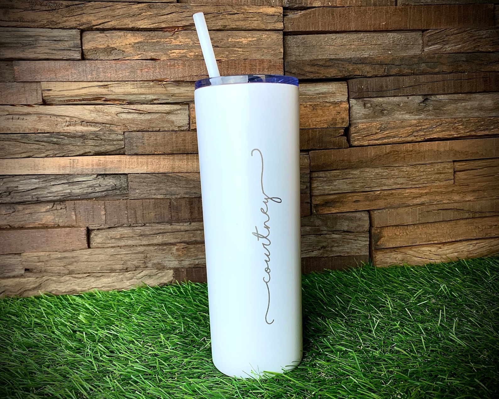 Personalized Skinny Tumbler With Straw Engraved Skinny - Etsy