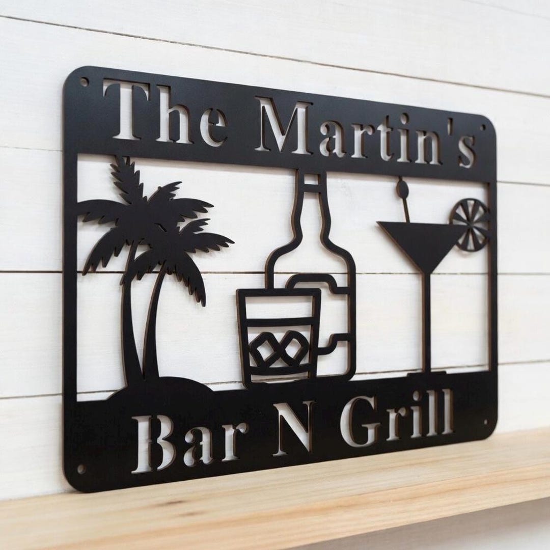 Personalized Metal Bar Sign, Custom Metal Sign Outdoor, Man Cave Signs ...