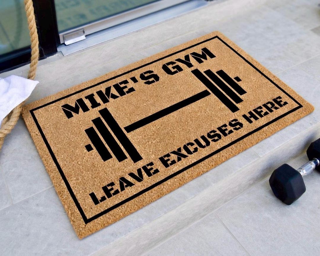 Home Gym Doormat, Custom Gym Door Mat, Personalized Gym Welcome Mat ...