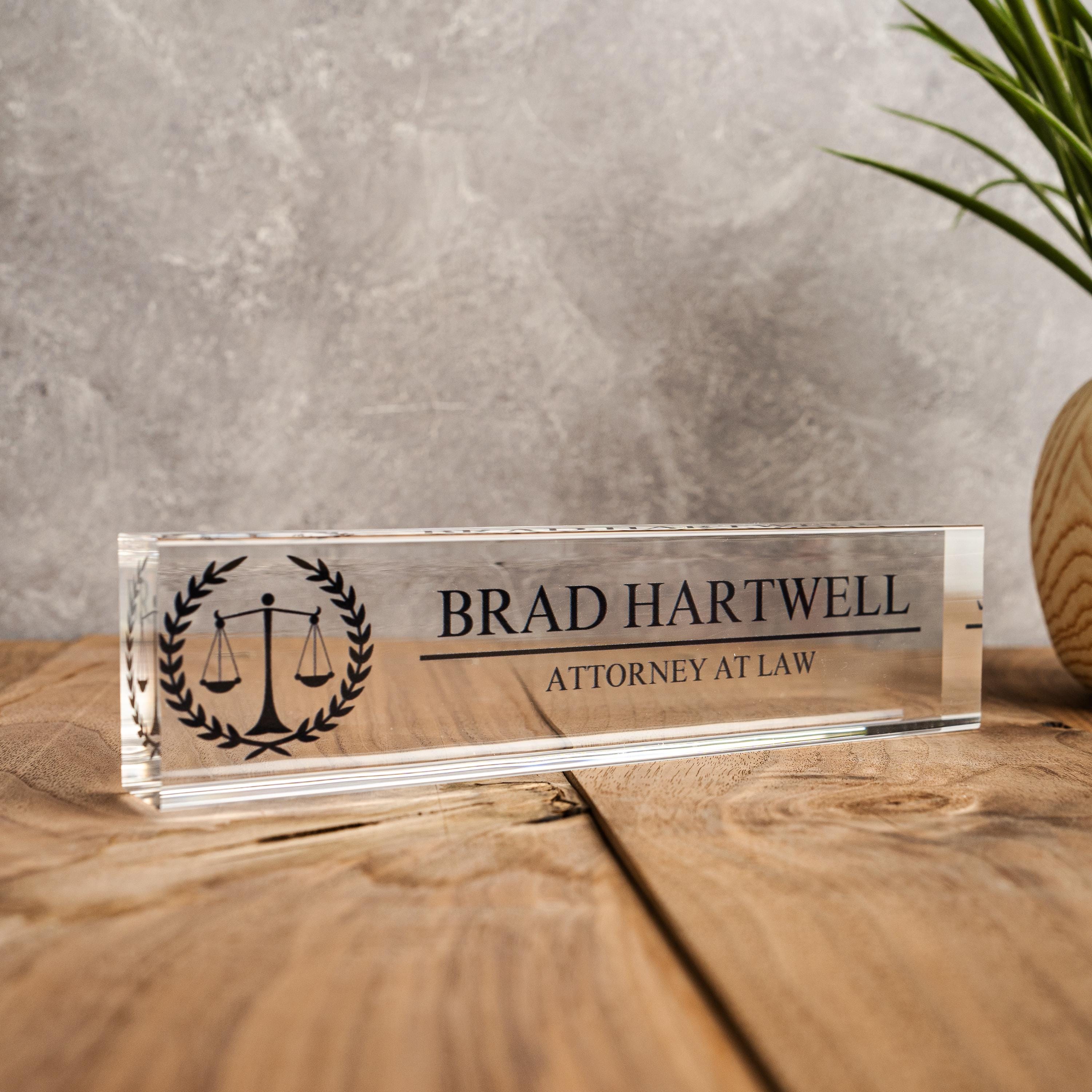 Lawyer Desk Name Plate, Clear JD Judge Nameplate, Lawyer Appreciation ...
