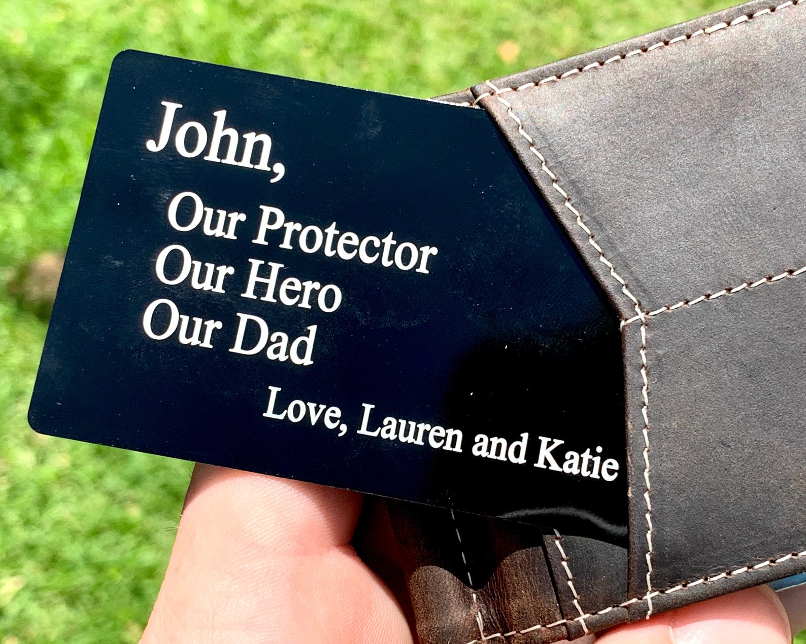 Personalized Wallet Card for Dad Metal Wallet Card | Etsy