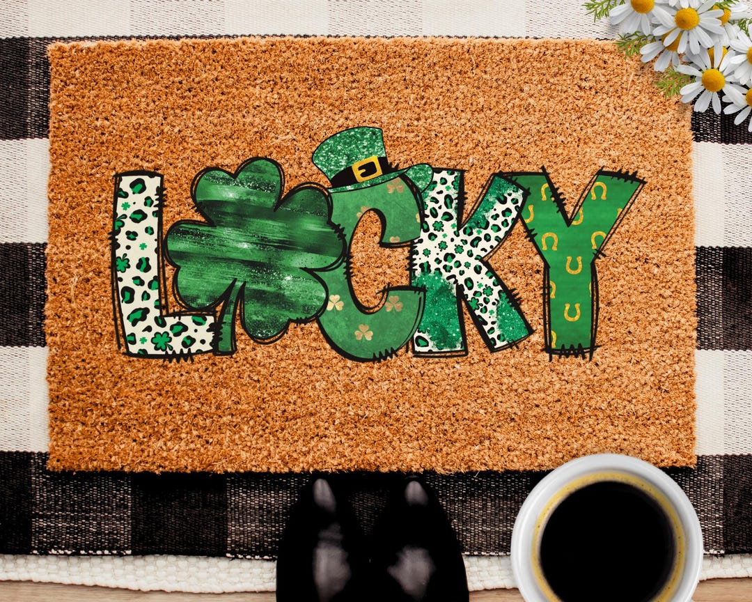 Lucky St Patrick's Day Doormat, St Patricks Day Decor, St Paddy's ...
