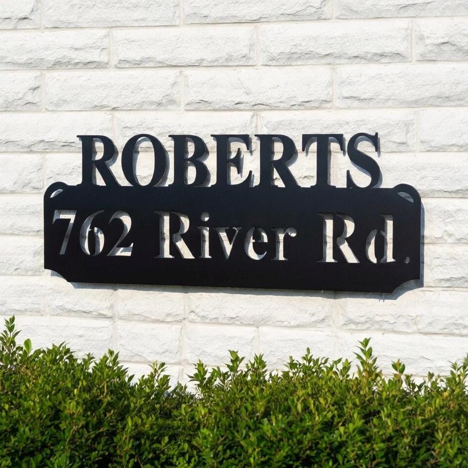 Family Name Address Sign, Metal Address Plaque for House, Last Name ...