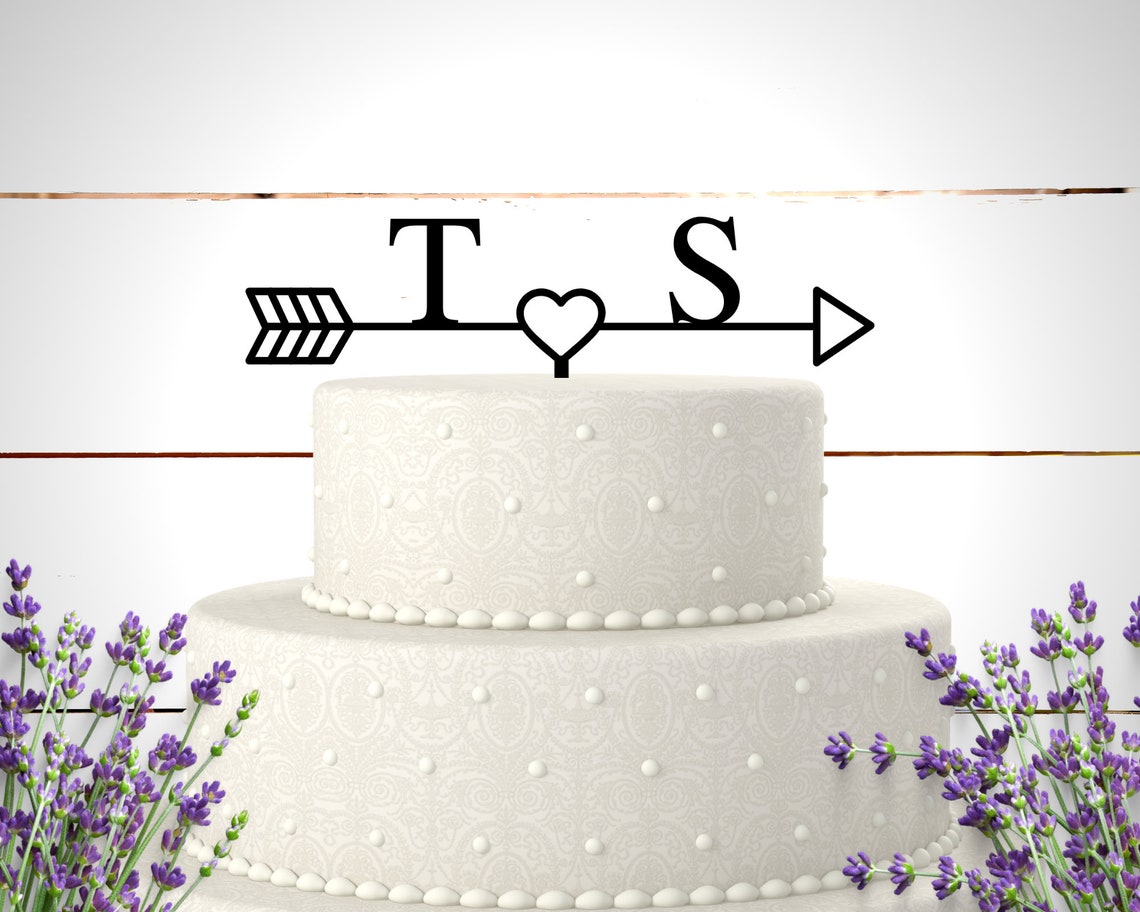 Metal Cake Topper Wedding Cake Topper Arrow Cake Toppers for - Etsy