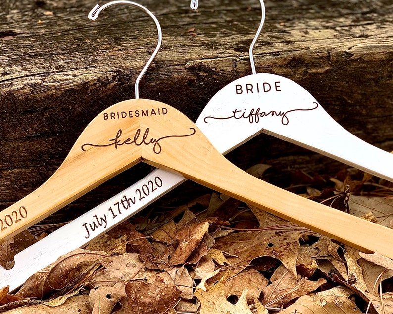 Personalized Bridesmaid Hangers, Bride Hanger for Wedding Dress, Custom ...