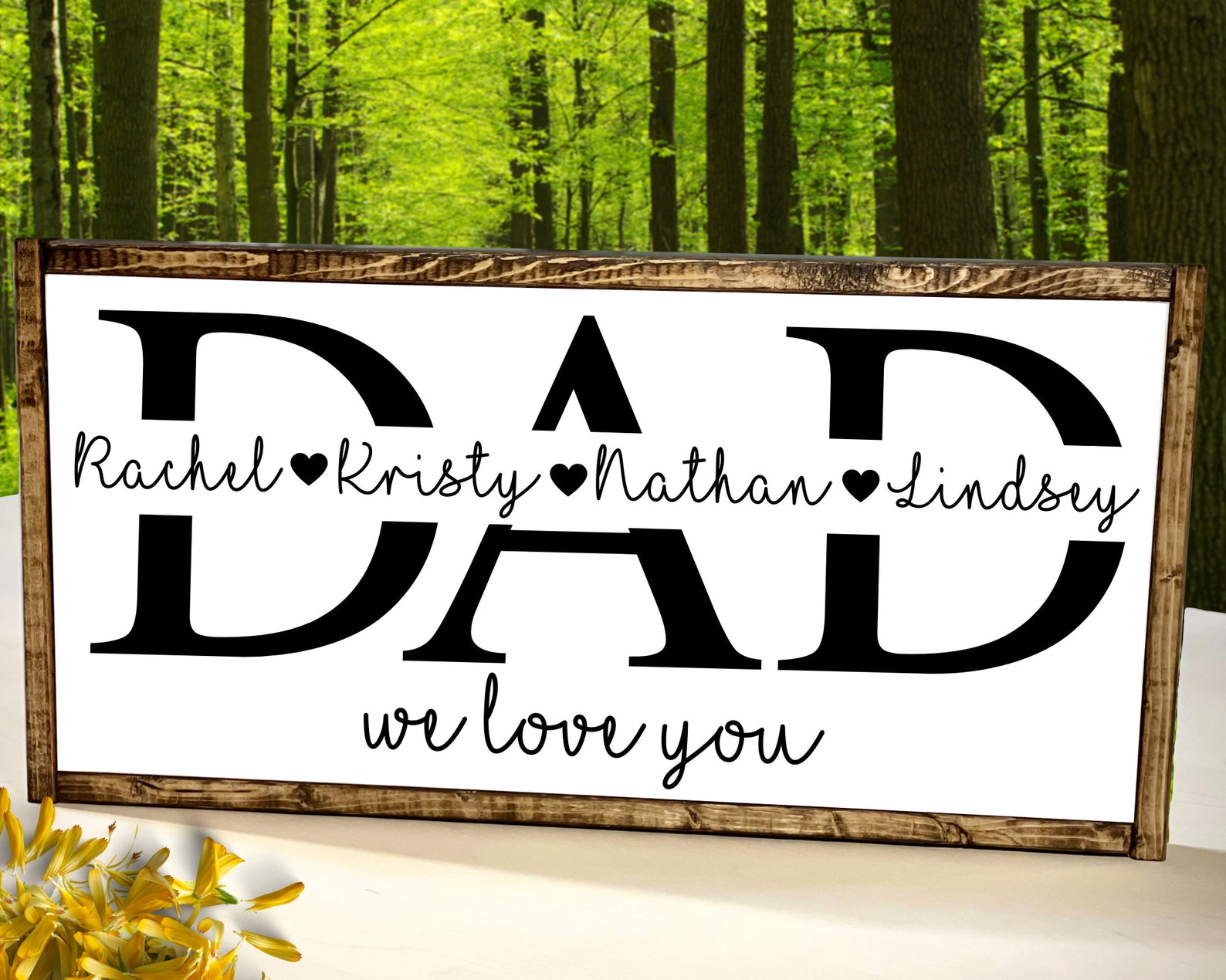 Personalized Fathers Day Gift Dad Sign With Kids Names - Etsy