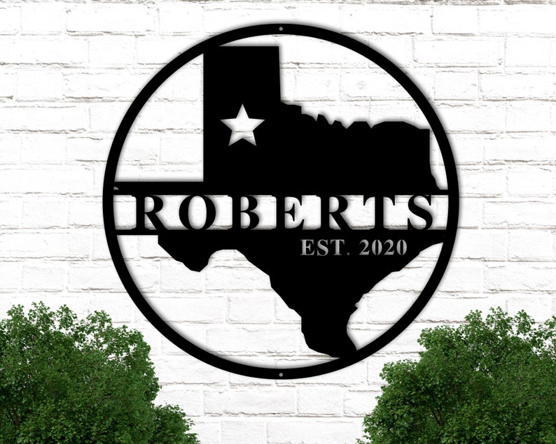 Custom Texas Metal Sign Last Name Metal Sign Metal - Etsy