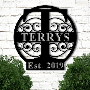 Personalized Last Name Metal Sign, Metal Monogram Sign, Established ...