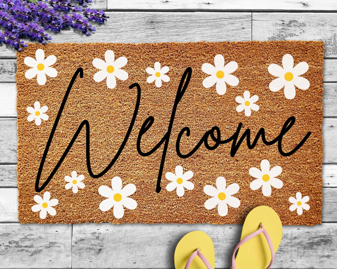 Daisy Doormat, Spring Doormat, Spring Decor, Personalized Doormat ...