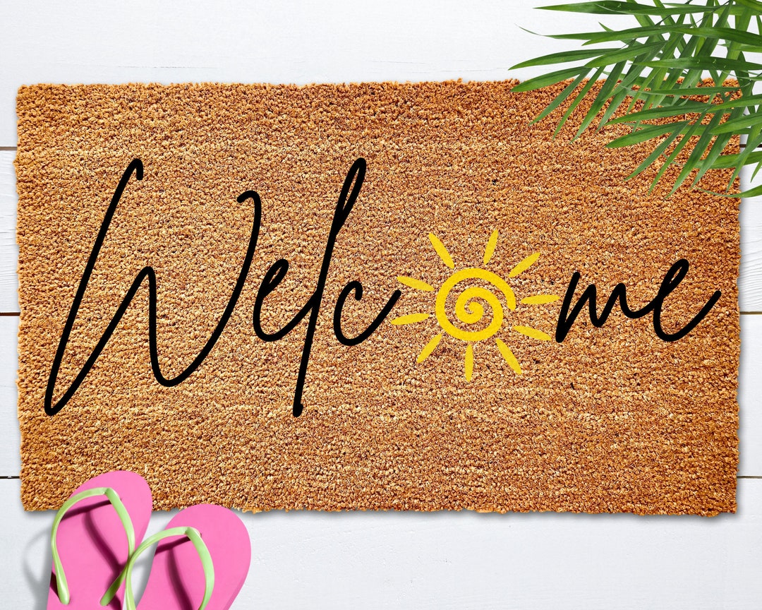 Welcome Sun Doormat, Sunshine Summer Doormat, Sunshine Doormat, Summer ...