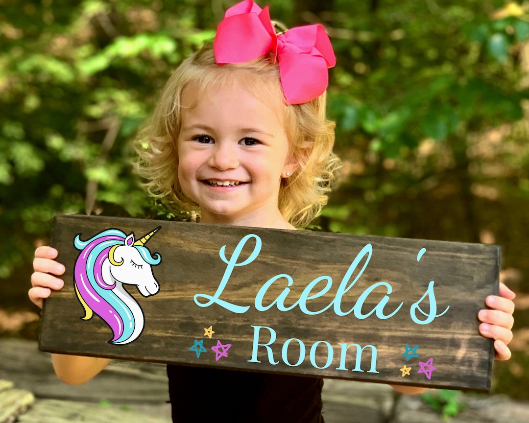 Personalized Unicorn Name Sign for Little Girls Room, Custom Name Sign ...