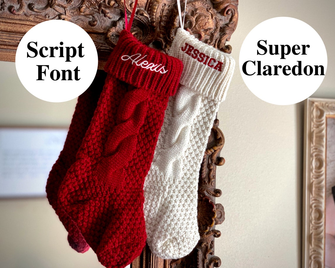 Cable Knit Personalized Christmas Stockings, Christmas Stockings ...