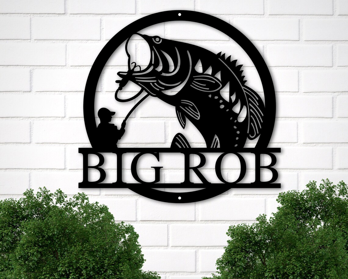 Fishing Gifts for Men Metal Fish Sign Custom Fishing Metal | Etsy