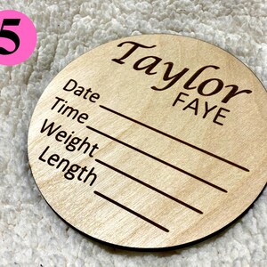 Newborn Baby Stats Sign, Birth Announcement Sign, Wooden Sign, Round ...