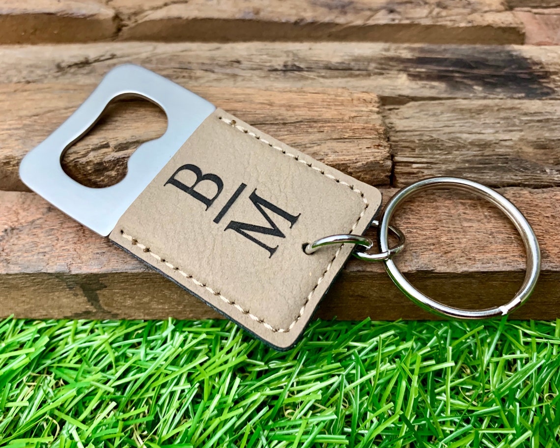 Personalized Leather Keychain for Men, Custom Leather Keychain ...
