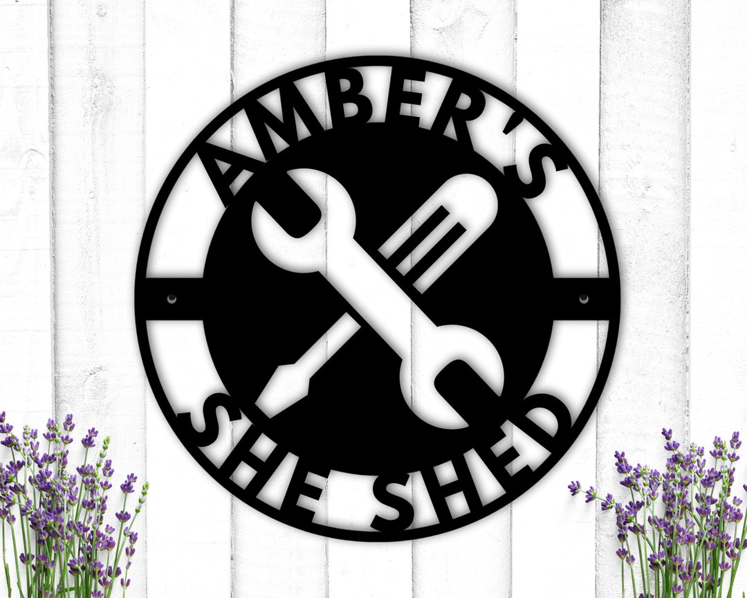 Personalized She Shed Metal Sign, She Shed Sign, She Shed Decor ...