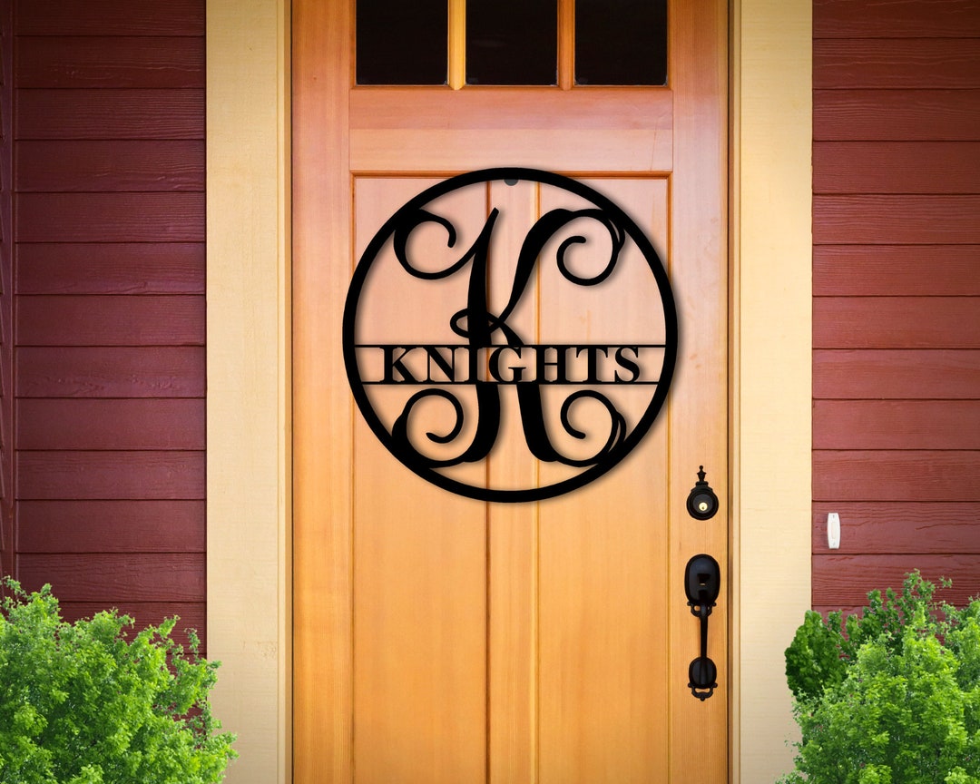 Personalized Door Hanger Last Name Sign, Metal Door Sign, Custom Family ...