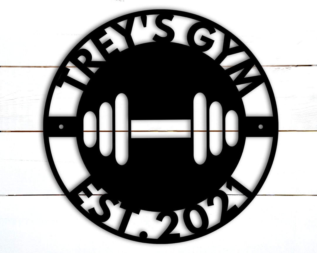 Gym Sign, Personalized Home Gym Sign, Custom Metal Gym Sign, Home Gym ...