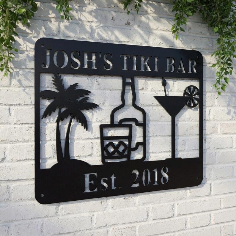 Personalized Metal Bar Sign, Custom Metal Sign Outdoor, Man Cave Signs ...