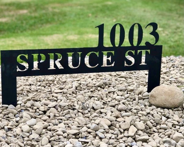 Lawn Address Sign Custom Address Sign for Yard Metal Address - Etsy