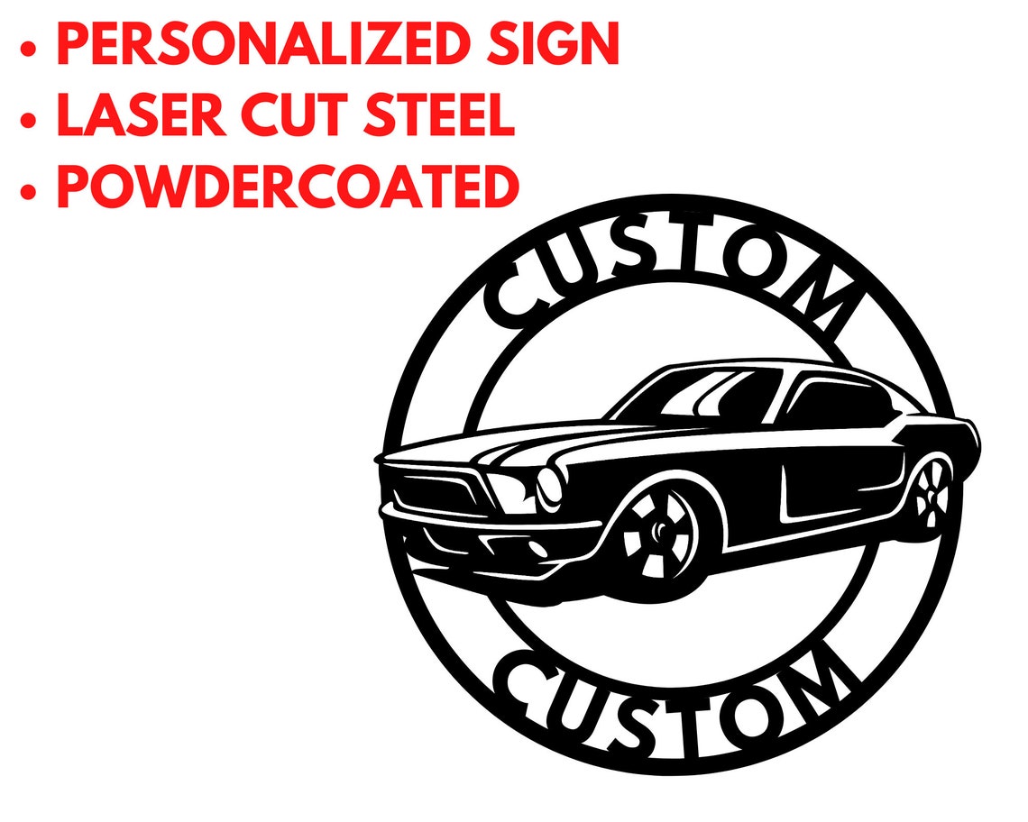 Personalized Metal Car Sign Car Signs for Garage Car Name - Etsy