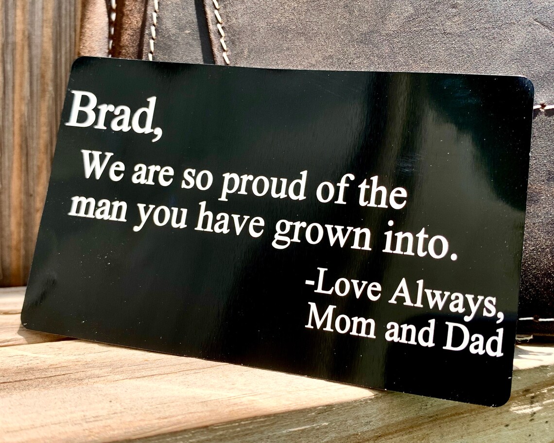 Personalized Wallet Card for Dad Metal Wallet Card | Etsy