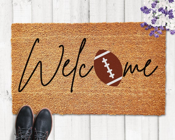Welcome Football Doormat Welcome Mat Football Doormat Fall - Etsy