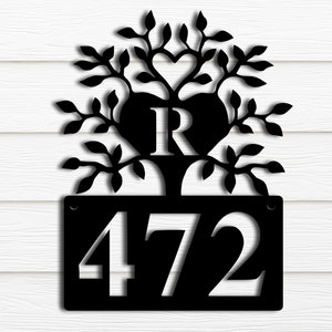 House Number Plaque, Metal Address Numbers, Address Plaque, Front Porch ...