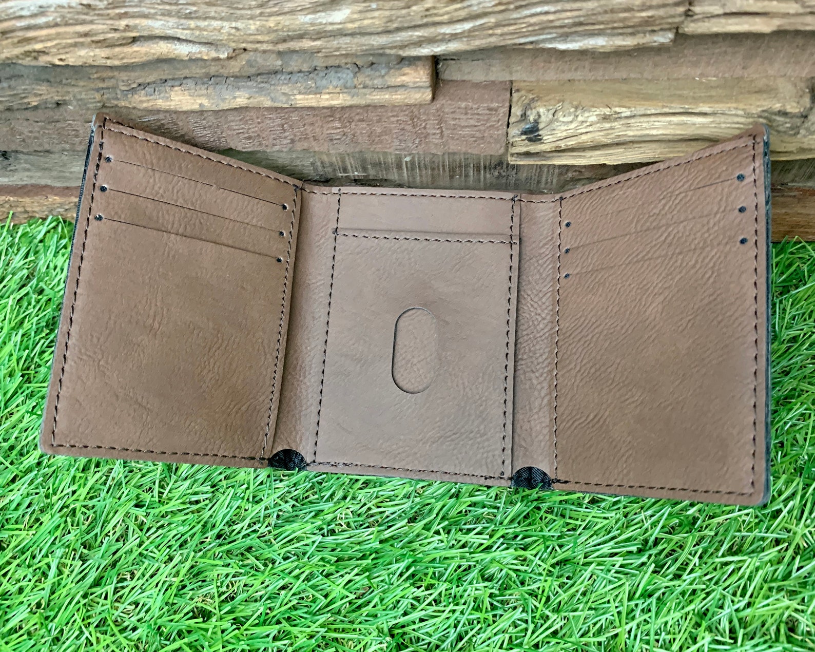 Personalized Trifold Leather Men's Wallet, Personalized Mens Wallet ...