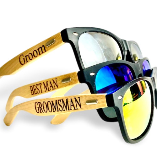 Personalized Wood Sunglasses Groomsmen Proposal Groomsmen Etsy