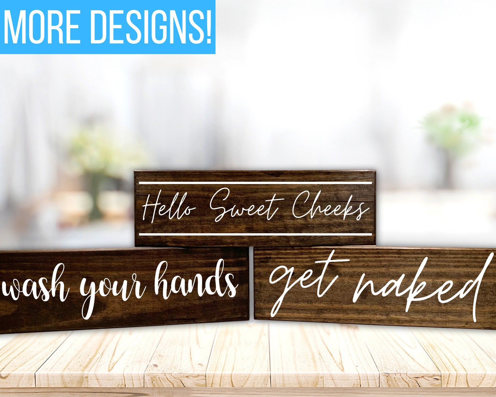 Funny Bathroom Signs, Farmhouse Bathroom Signs, Bathroom Shelf Decor ...