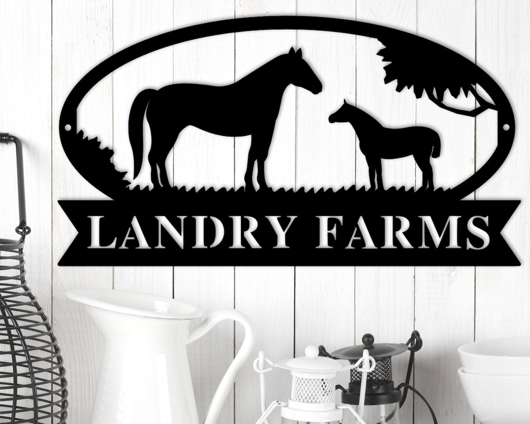 Horse Farm Metal Sign, Custom Metal Sign for Farm Sign for Barn, Metal ...