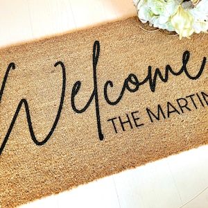 Personalized Welcome Mat, Custom Door Mat, Family Name Doormat, Wedding ...
