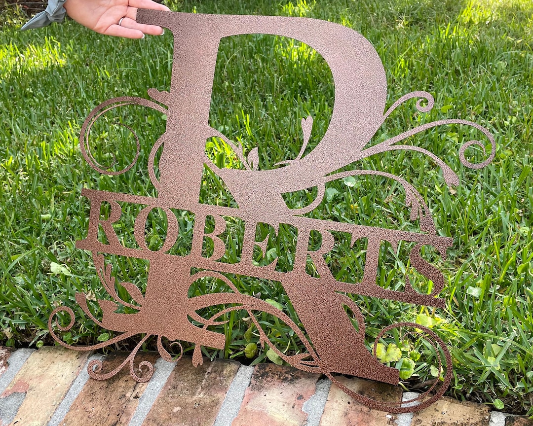 Personalized Family Name Metal Sign, Housewarming Gift, Metal Monogram ...