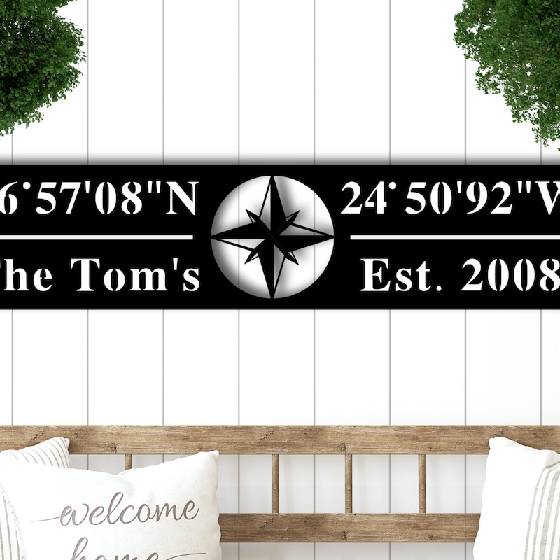 Latitude Longitude Sign - Etsy