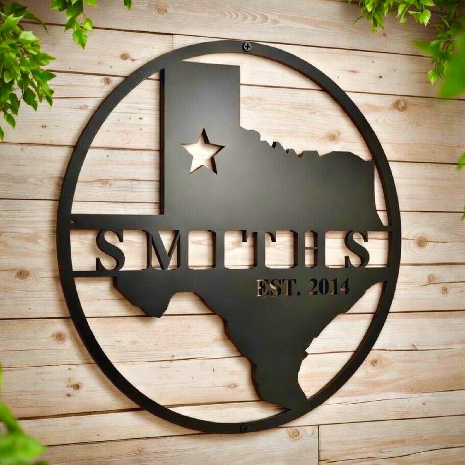 Family Name Sign Metal Texas Signs for Decor, Last Name Metal Sign ...
