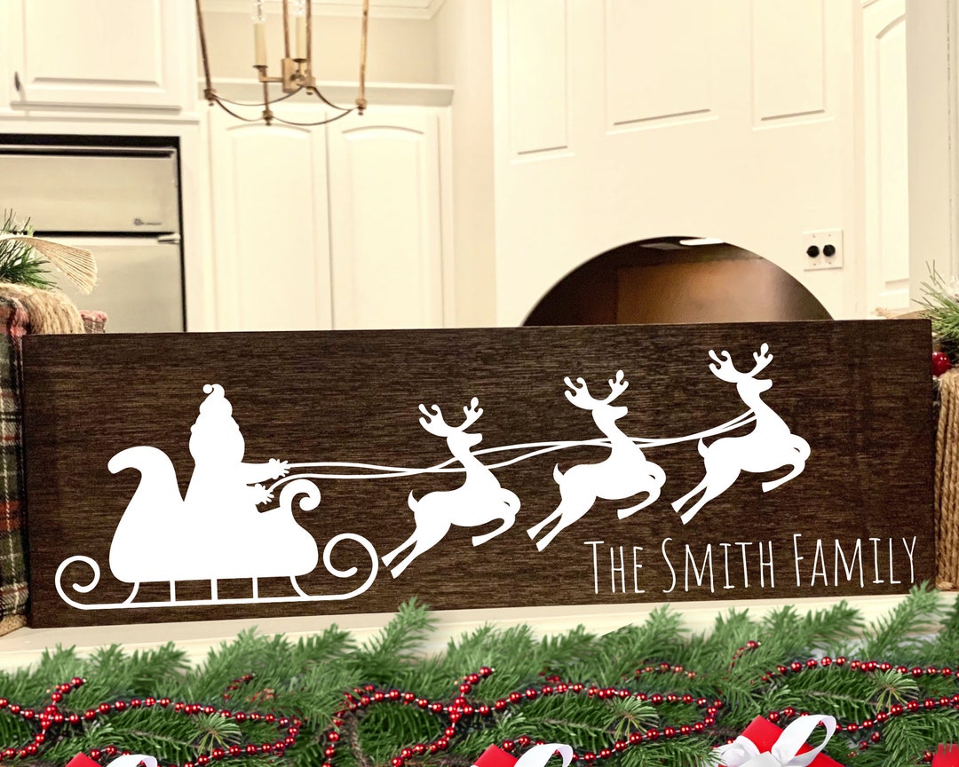 Family Name Christmas Sign, Personalized Christmas Wood Signs, Custom ...