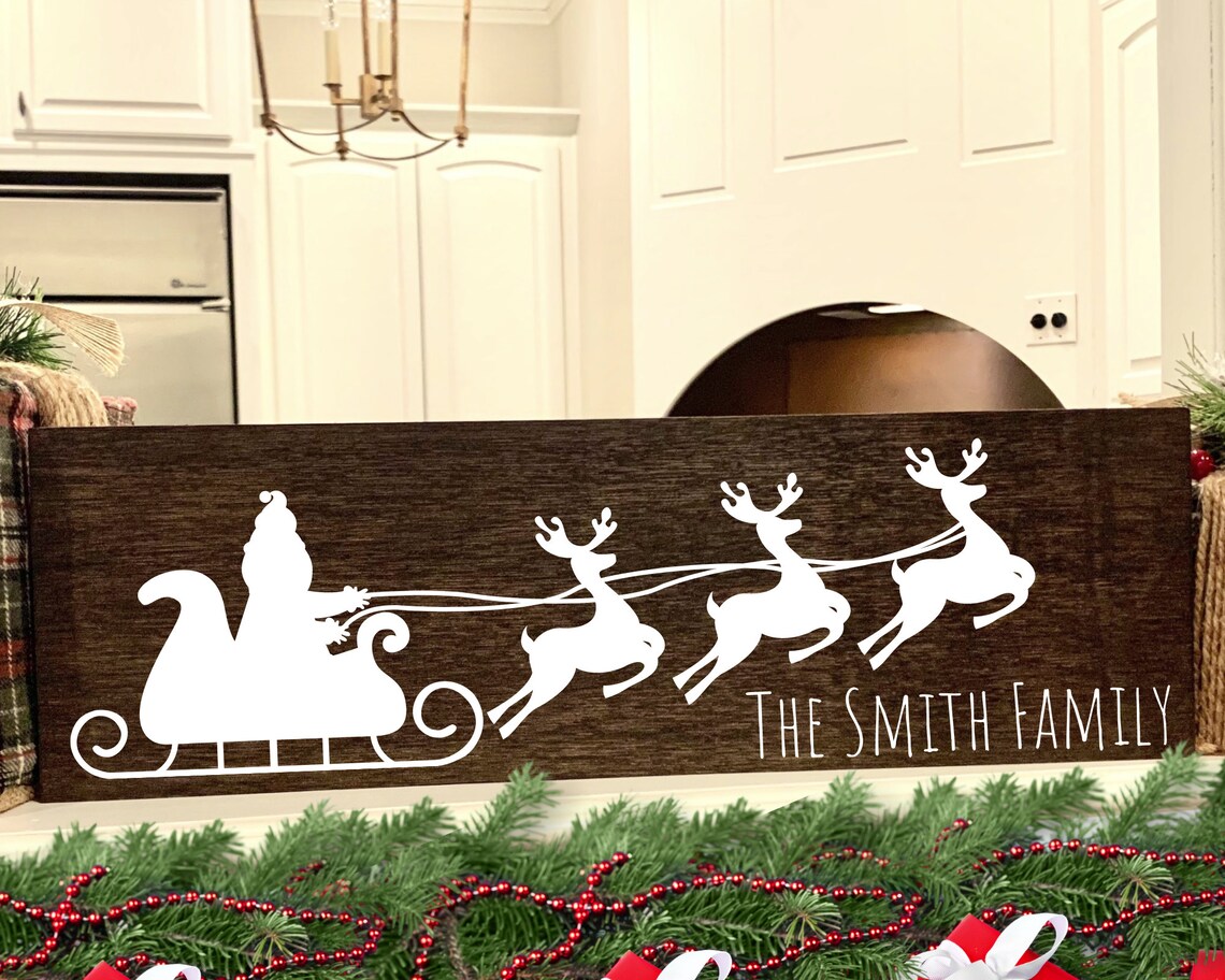 Family Name Christmas Sign Personalized Christmas Wood Signs | Etsy