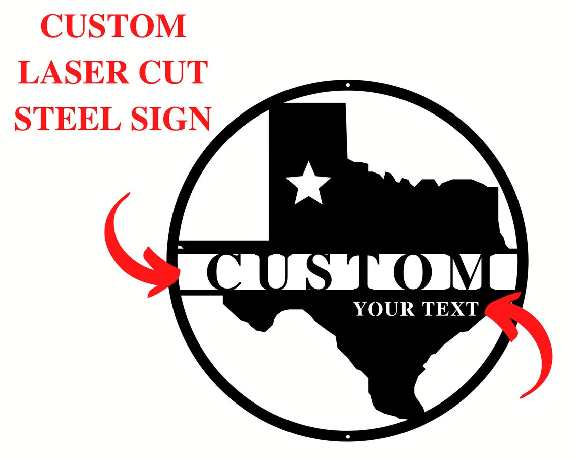 Custom Texas Metal Sign Last Name Metal Sign Metal - Etsy