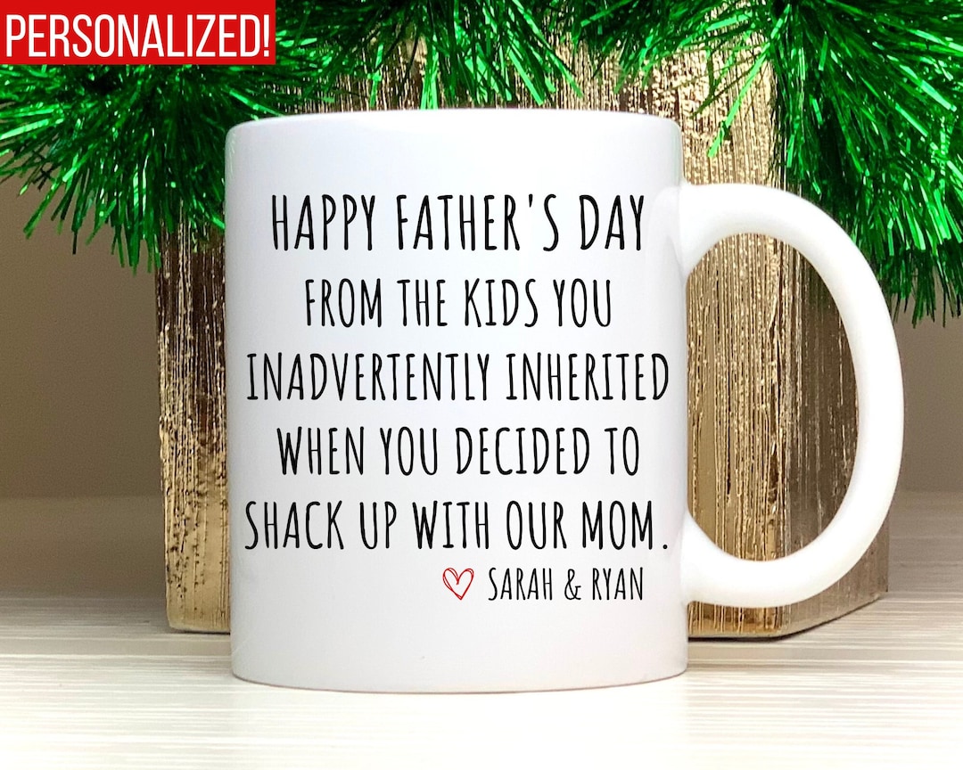 Personalized Step Dad Father's Day Gift With Kids Names Coffee Mug ...