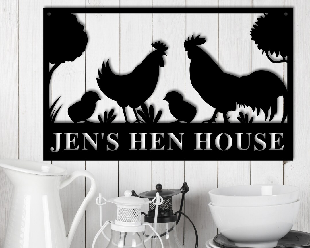 Personalized Chicken Farm Metal Sign, Custom Metal Chicken Coop Signs ...