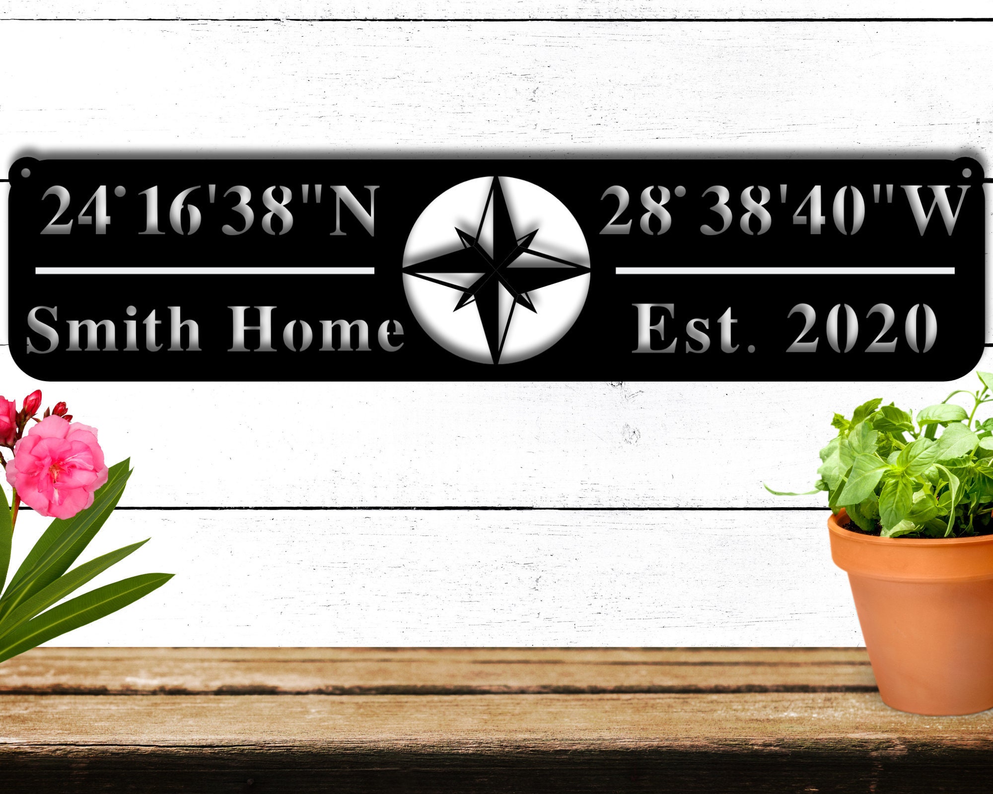 Personalized Coordinates Sign Metal Wall Art Custom Metal | Etsy