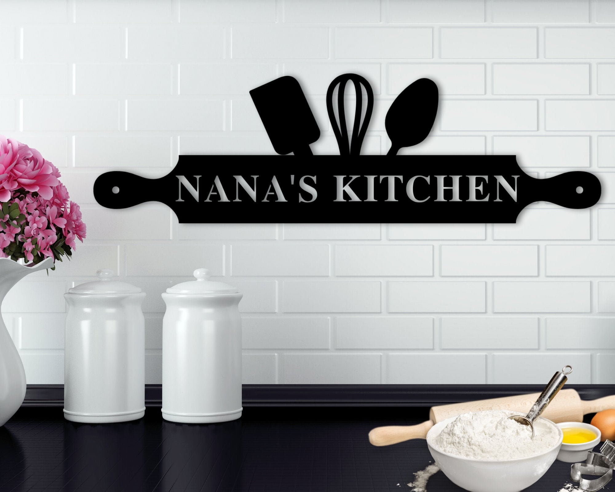 Custom Metal Sign for Kitchen Nana's Kitchen Metal Sign - Etsy UK