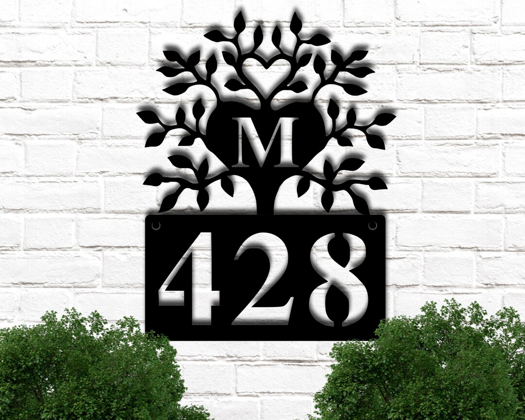 Metal House Numbers, Address Sign, House Number Plaque, Metal Address ...