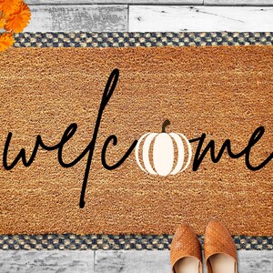 Pumpkin Welcome Mat, Pumpkin Doormat, Fall Doormat, Fall Decor, Doormat ...