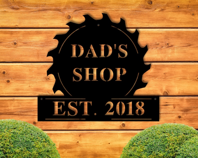 Personalized Fathers Day Sign for Dad, Papas Work Shop Metal Sign - Etsy