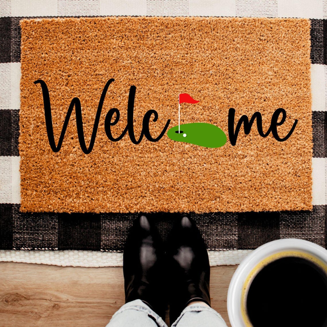 Golf Doormat, Golf Welcome Mat, Golf Decor, Golfer Gift, Outdoor Coir ...