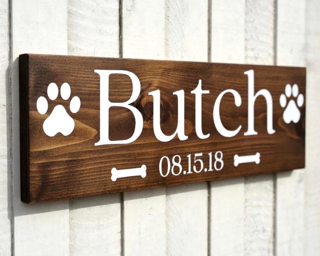 Dog Sign, Pet Name Sign, Dog Name Sign, Dog Lover Sign, Personalized ...