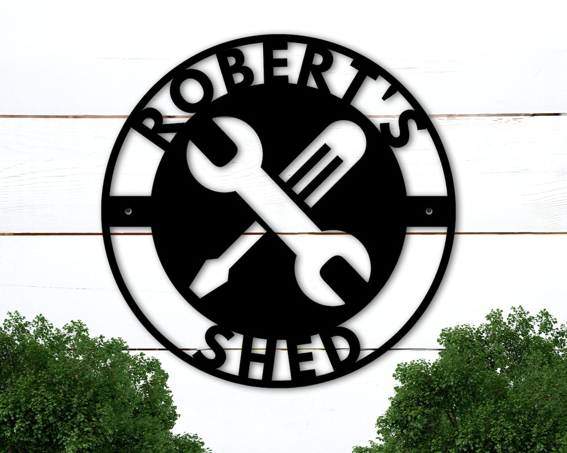 Personalized Shed Sign Metal Tool Shed Sign Garage Decor - Etsy