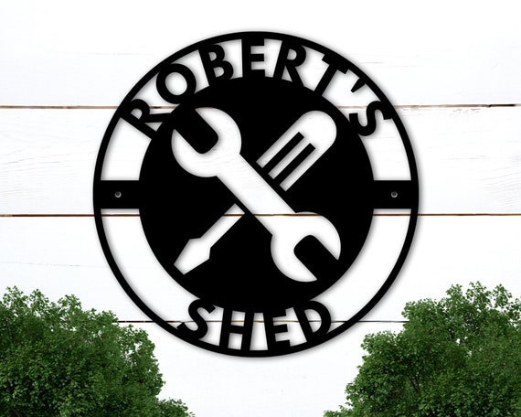 Personalized Shed Sign Metal Tool Shed Sign Garage Decor - Etsy